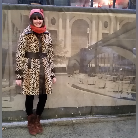 bebe | Jackets & Coats | Leopard Print Real Fur Bebe 34 Length Coat ...